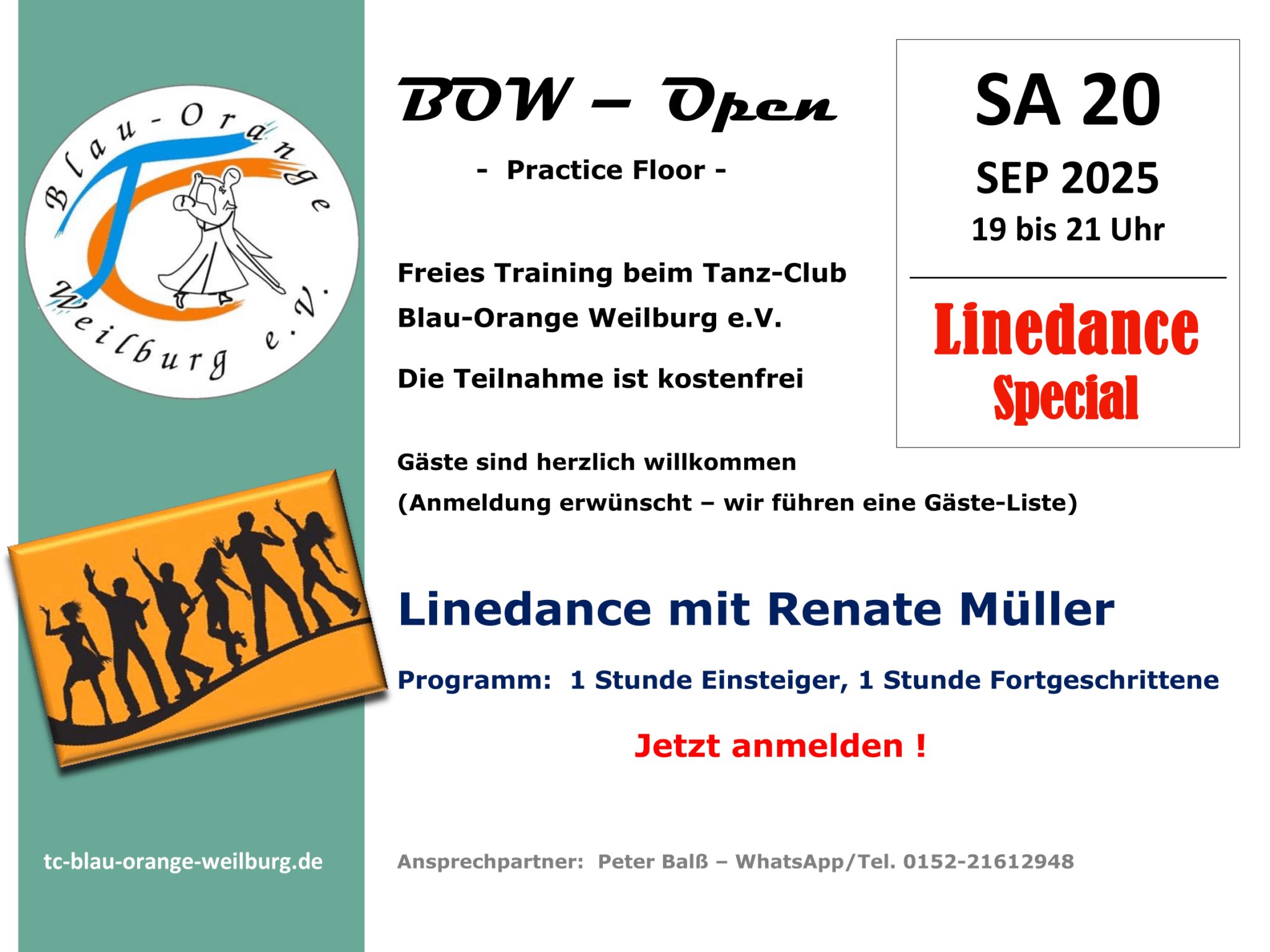 BOW-Open – Linedance SA 20. 09.2025 – tc-blau-orange-weilburg.de